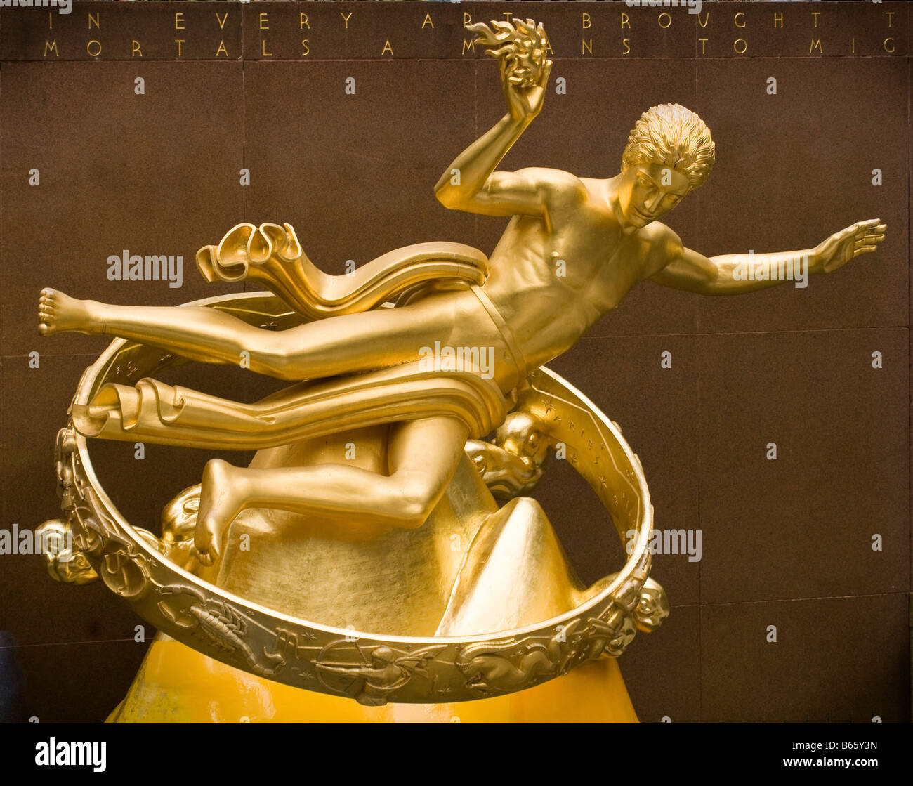 Freshly painted Prometheus Statue by Paul Manship at Rockefeller Center ...