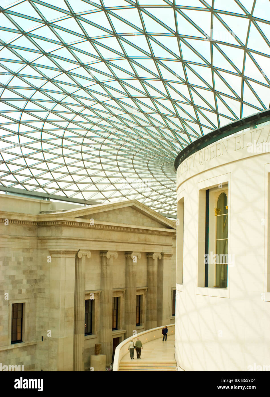 London, England, UK. British Museum. Reading Room and Courtyard roof ...