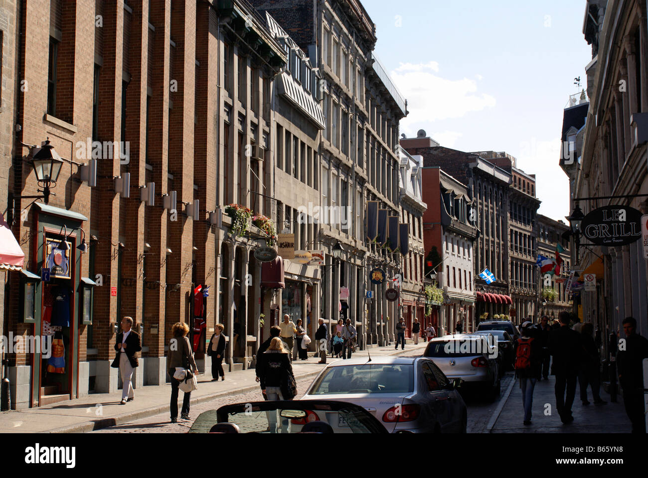 People on Rue Saint-Paul in Old Montreal, Quebec, Canada Stock Photo ...