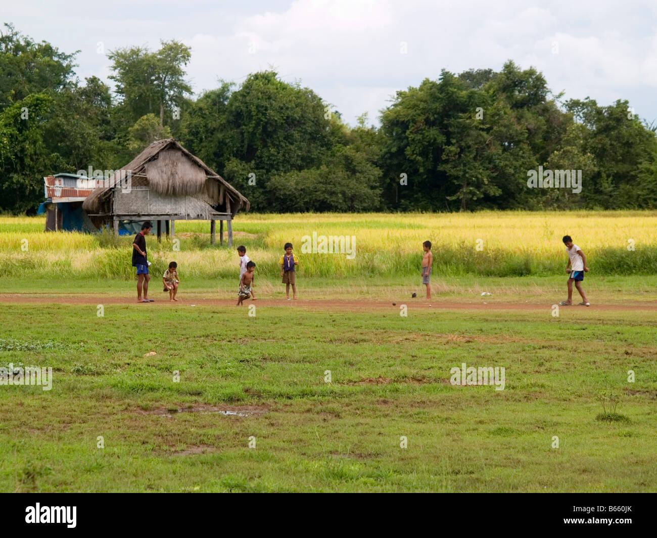 children at play in rural Laos Stock Photo - Alamy