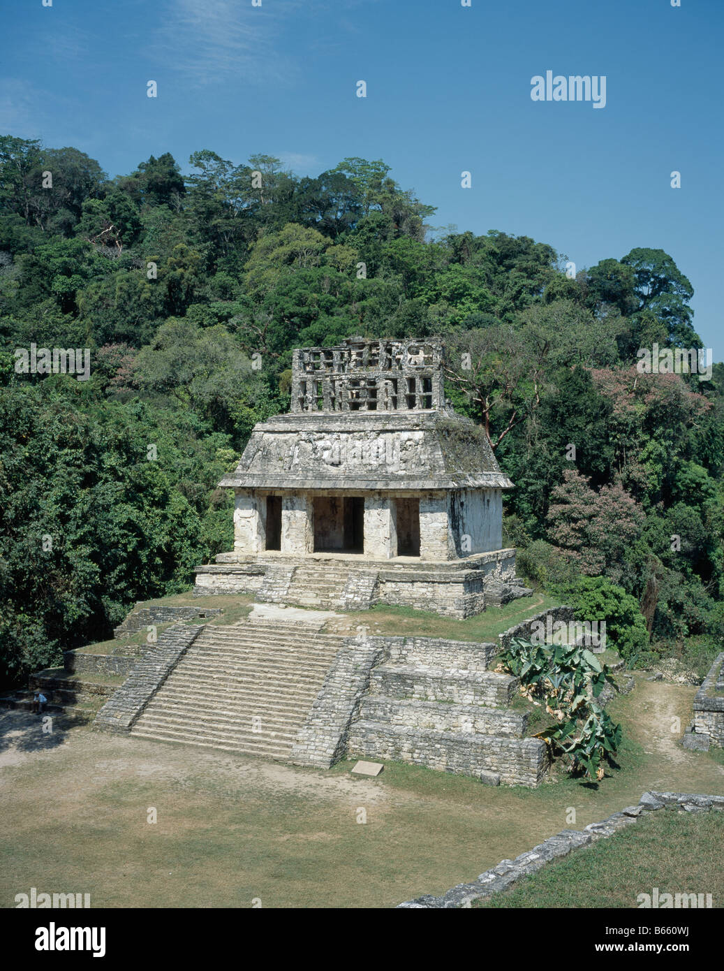 Mexico Palenque Temple Of The Sun Stock Photo - Alamy