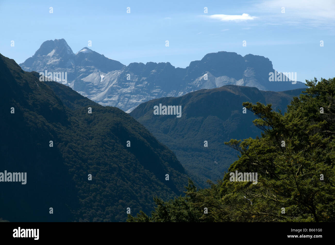 The Forbes Mountains from the Route Burn Valley, Routeburn track, Mount ...