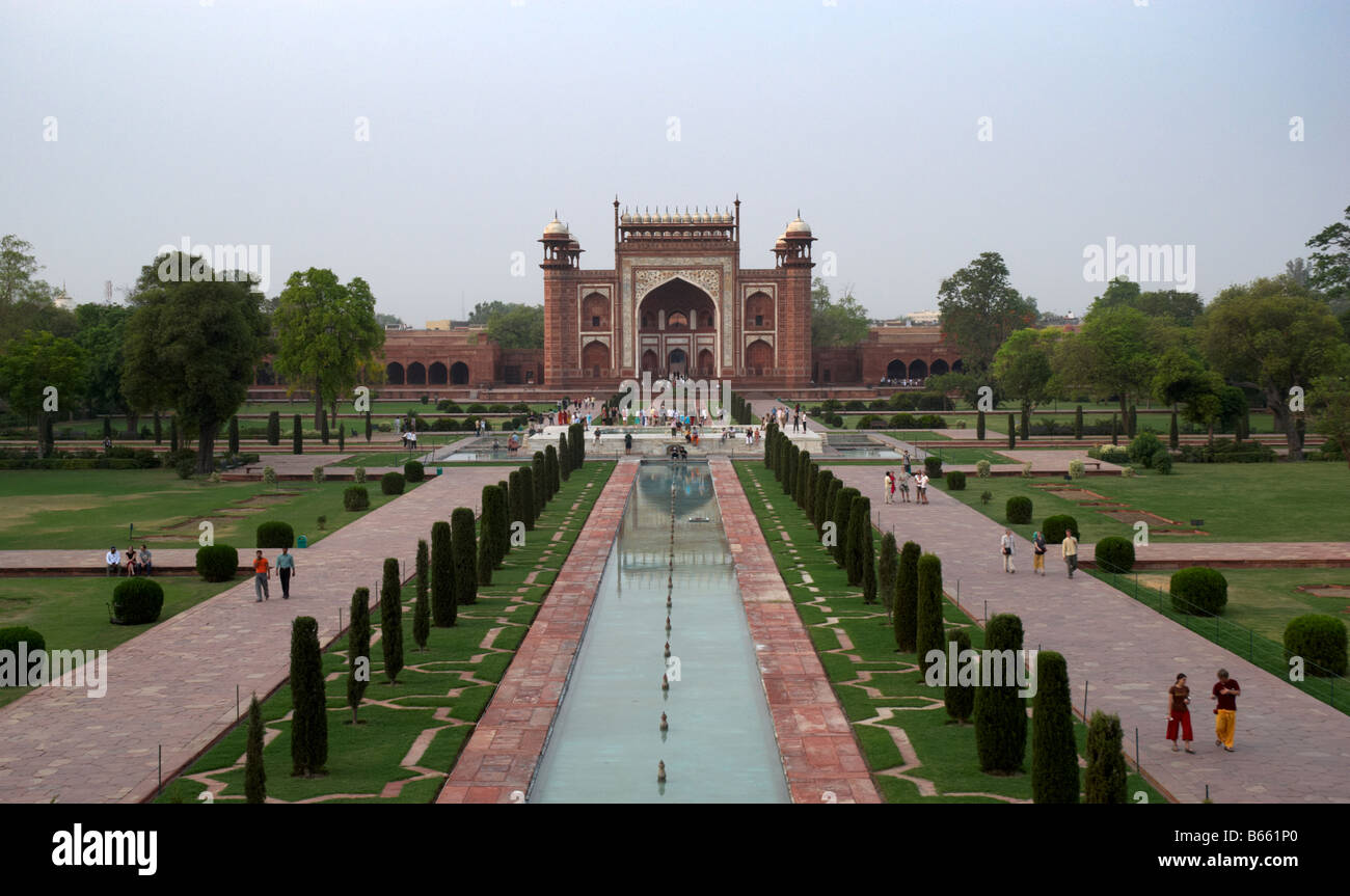 The red standstone gateway through which visitors pass to the inner ...