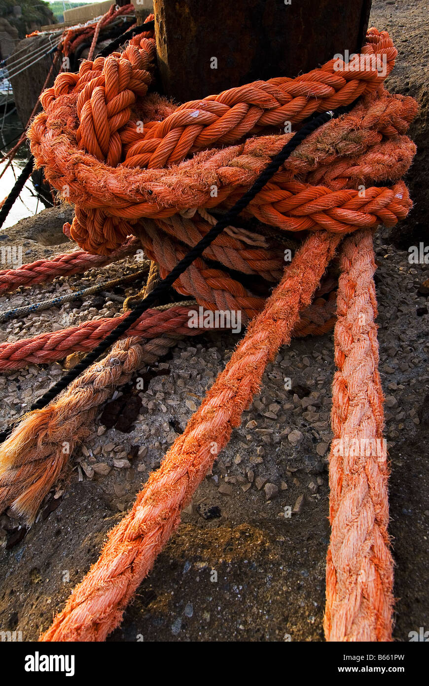 mooring ropes of the Ventotene island in Italy Stock Photo - Alamy