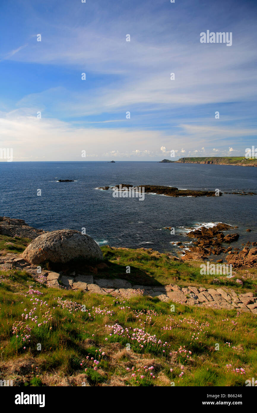 Sennan Cove Cliffs Landscape Cornwall England UK Britain Stock Photo ...