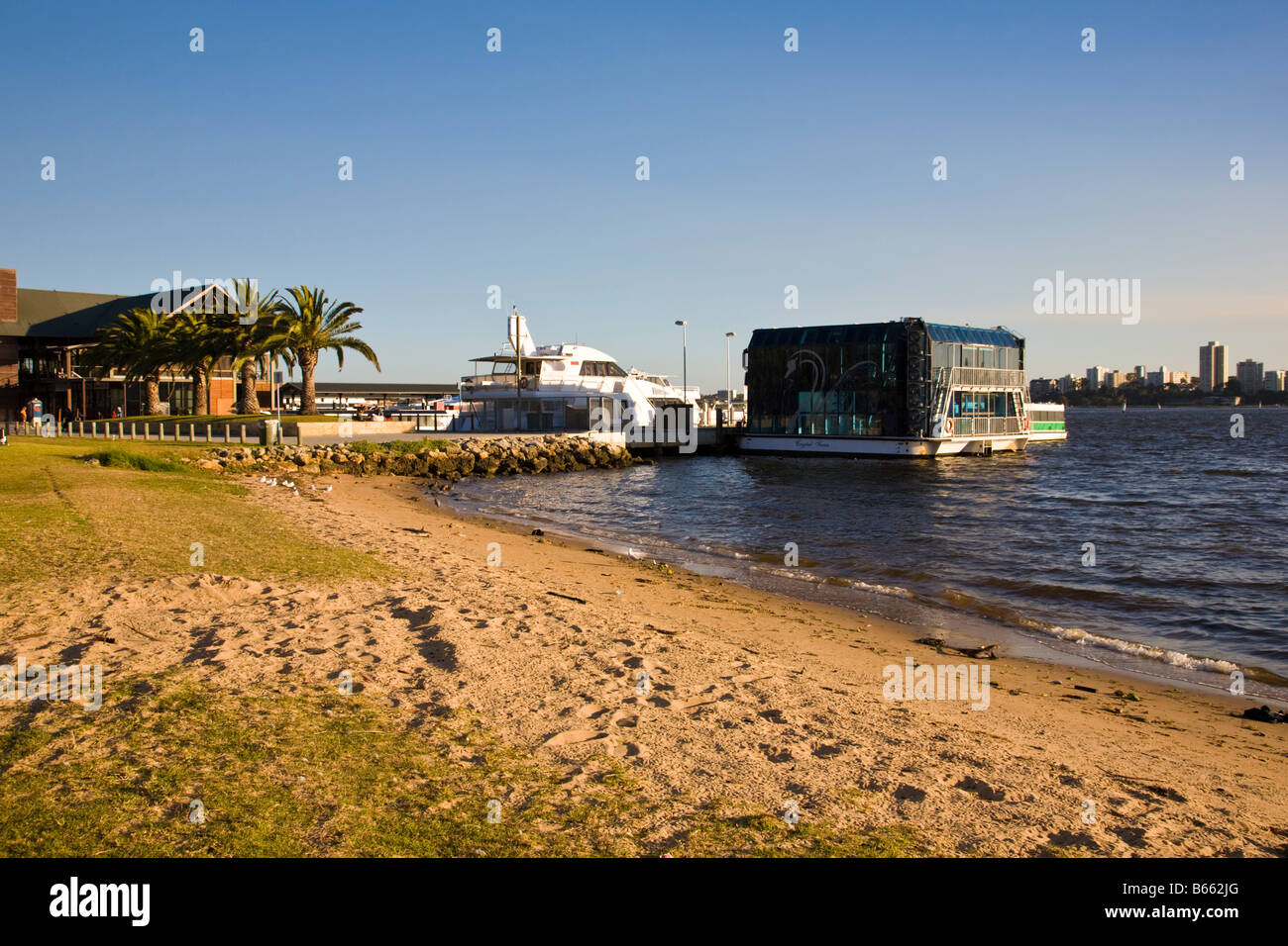 Next to the river Swan with the barrack street Jetty in the background ...