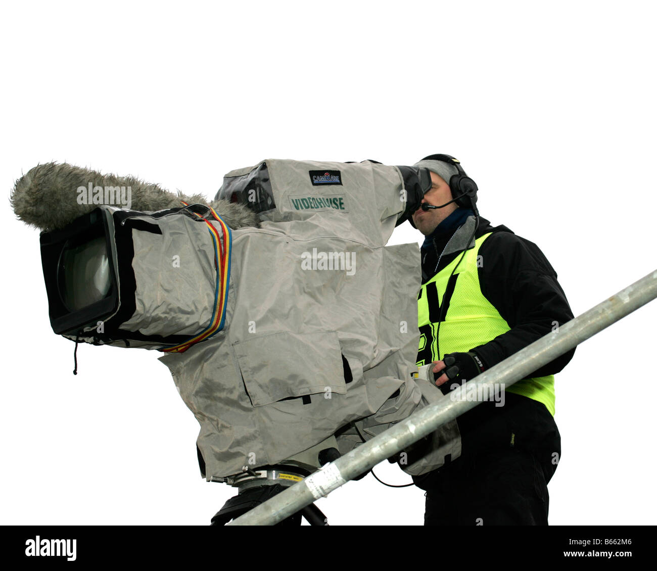 outside broadcast cameraman camera Stock Photo - Alamy