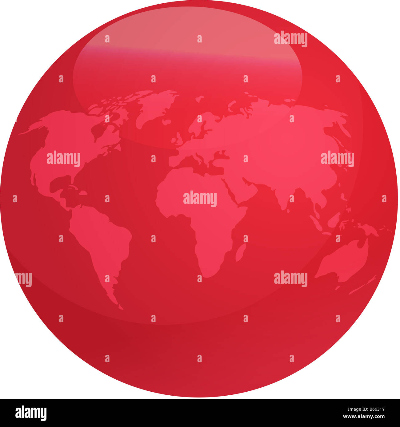 Map of the world in glossy colored sphere Stock Photo - Alamy