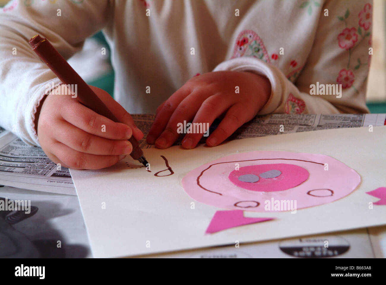 Child writing name hi-res stock photography and images - Alamy