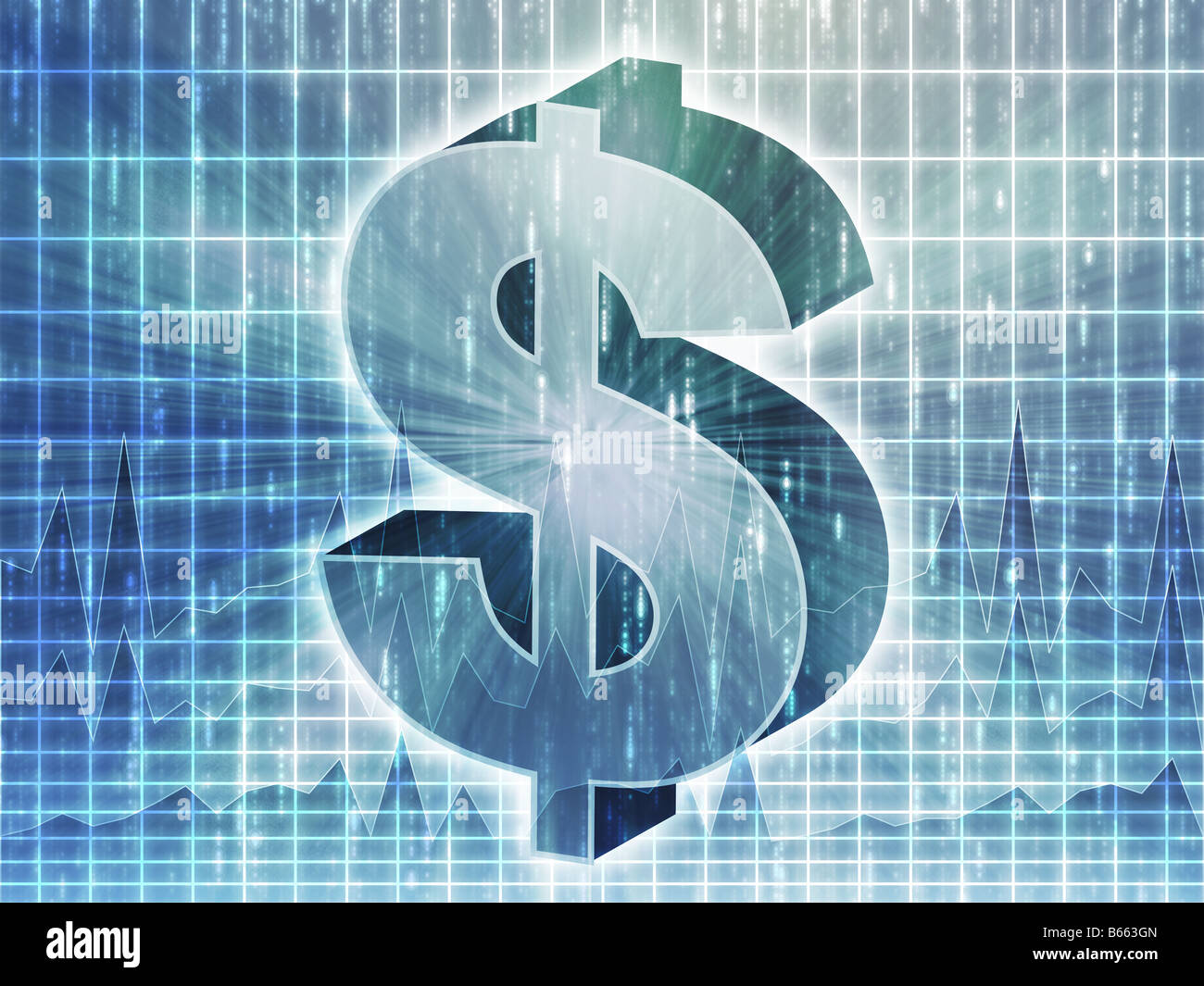 US Dollar symbol over financial chart diagram Stock Photo - Alamy