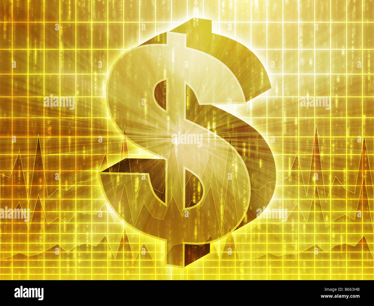 US Dollar symbol over financial chart diagram Stock Photo - Alamy