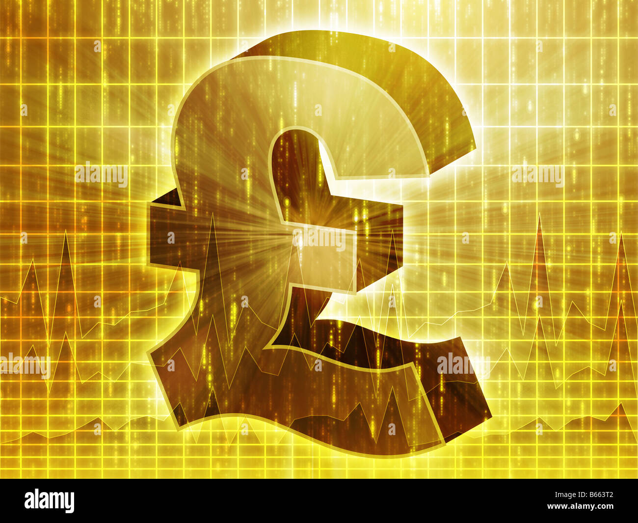 British Pound currency symbol over financial chart diagram Stock Photo ...