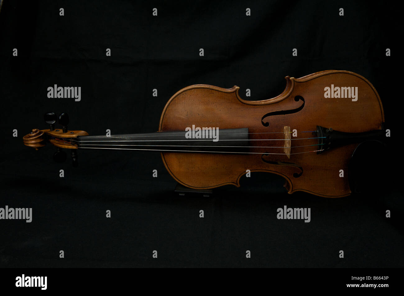 Violin on black background Stock Photo - Alamy