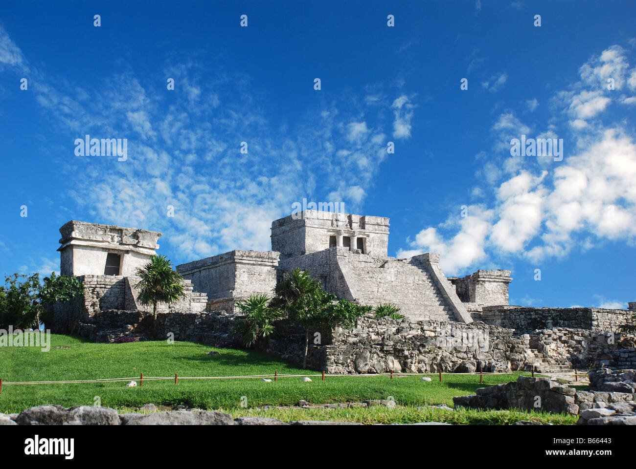Tulum ruins in Mexico, El Castillo de Tulum a Maya Pyramid Stock Photo ...