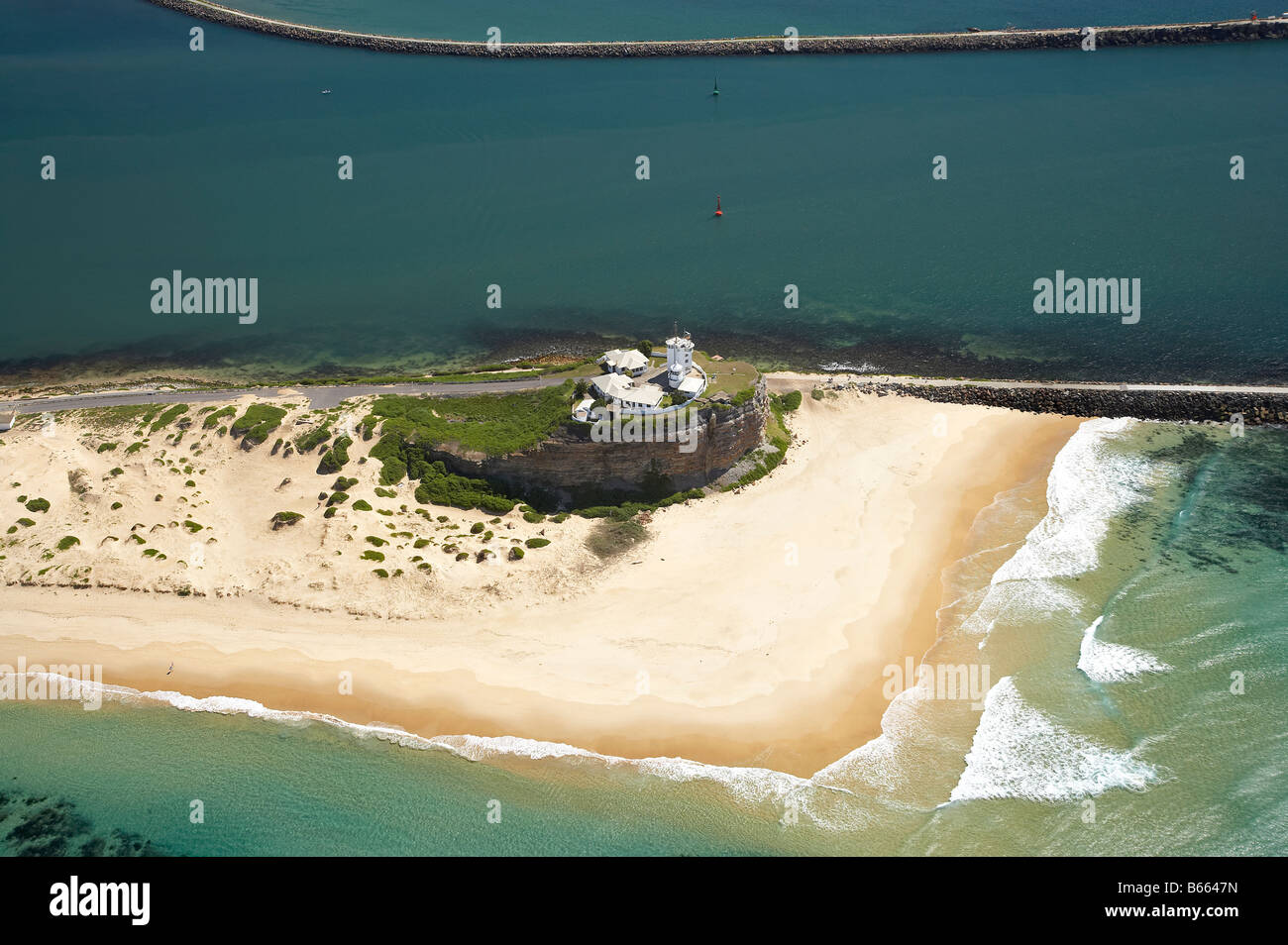 Nobbys Head Newcastle New South Wales Australia aerial Stock Photo - Alamy