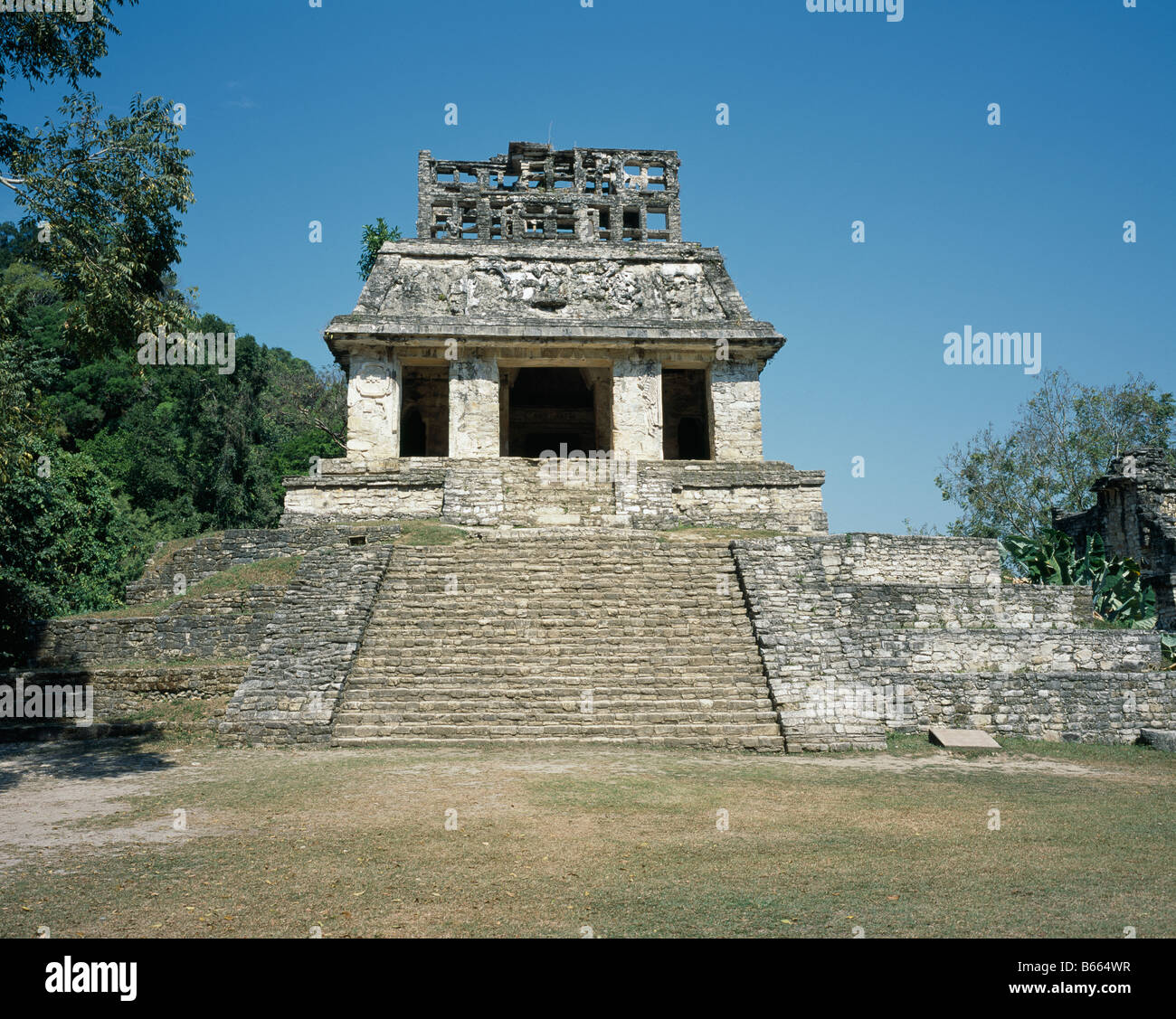 Mexico Palenque Temple Of The Sun Stock Photo - Alamy