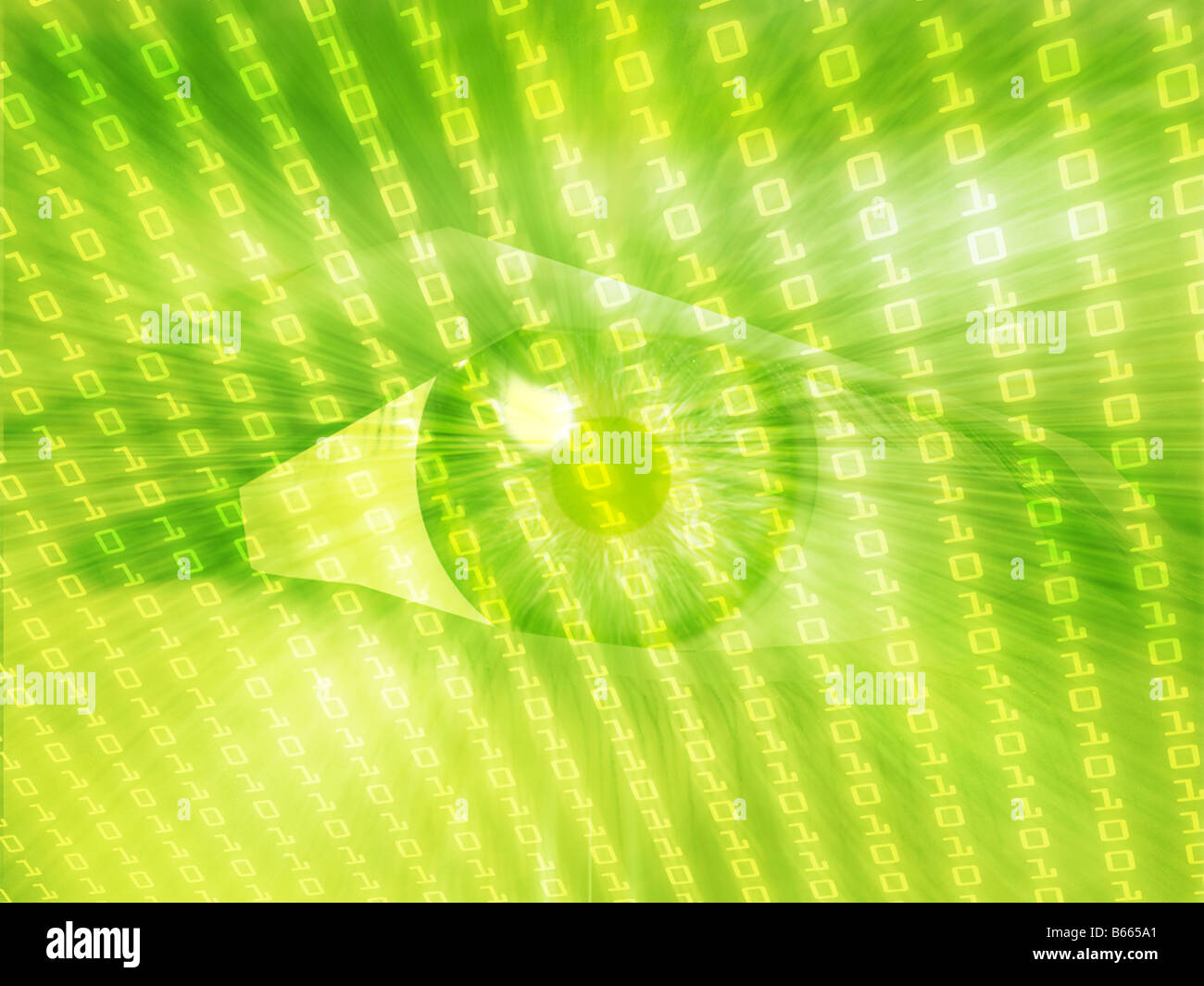 Electronic eye with glowing energy effects digital illustration Stock ...