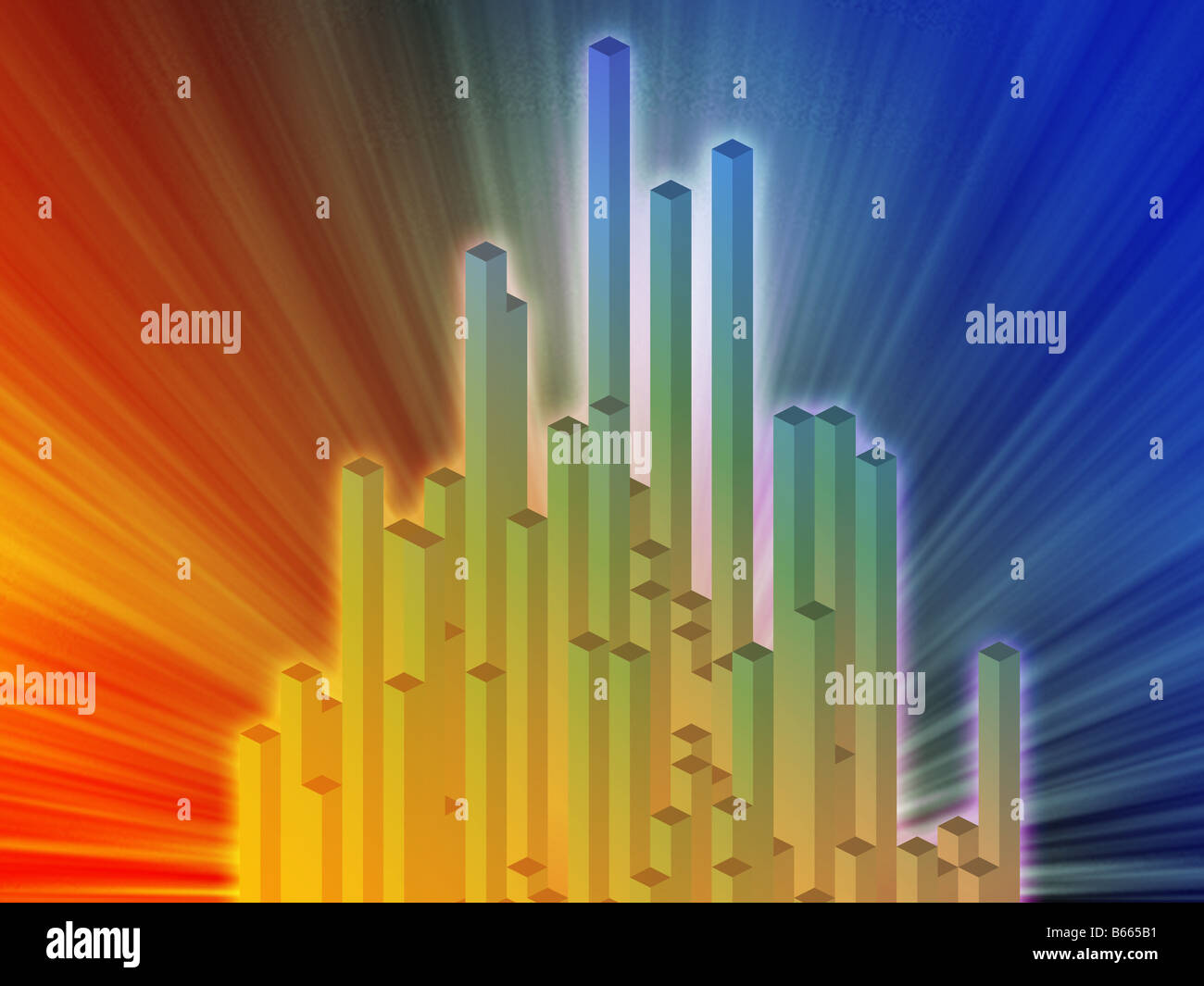 Abstract illustration wallpaper of 3d geometric columns Stock Photo - Alamy