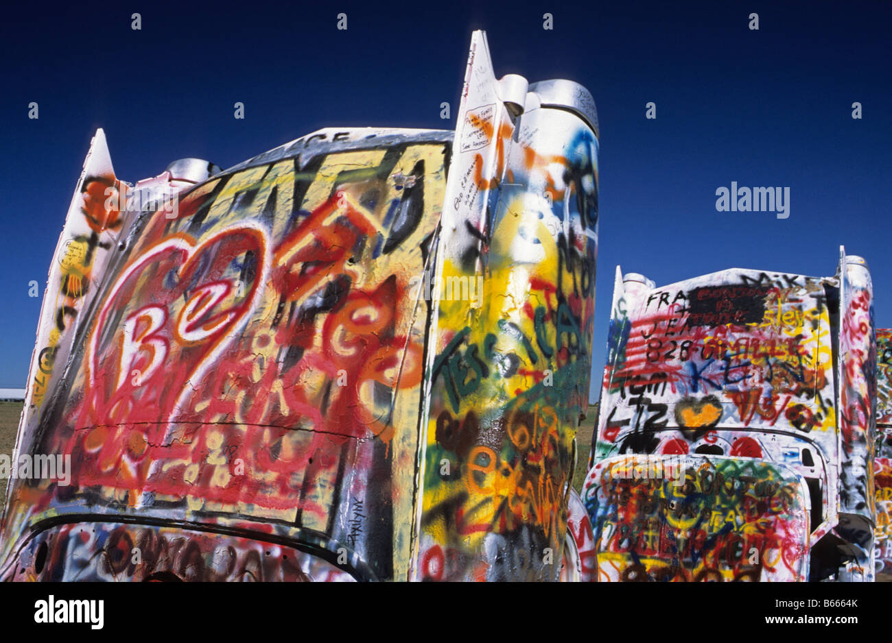 Cadillacs Embedded in Field Cadillac Ranch Amarillo Texas US Stock ...