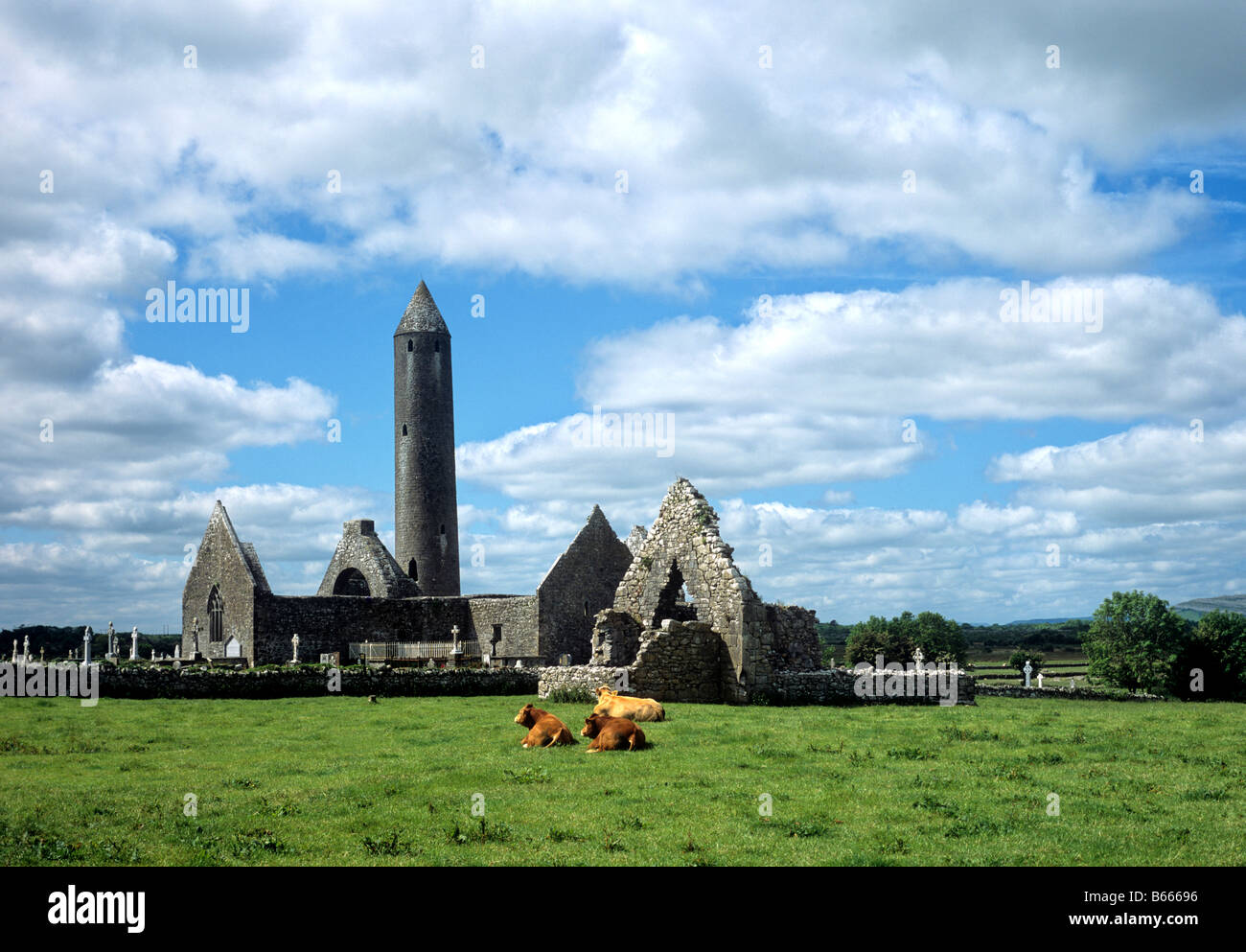 Kilmacduagh monastery hi-res stock photography and images - Alamy