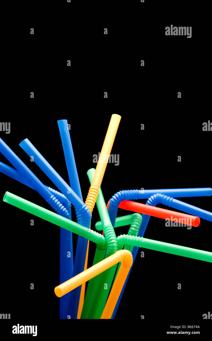 object on black utensil drinking straws Stock Photo - Alamy