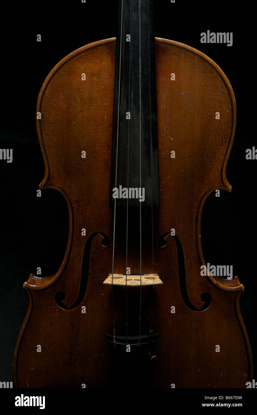 Detail of a Violin on black background in studio Setting Stock Photo ...