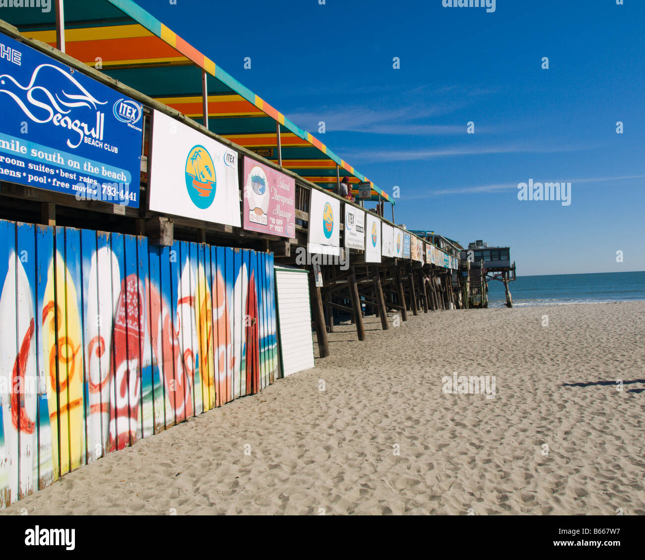 THE COCOA BEACH PIER IN THE ATLANTIC OCEAN ON THE SPACE COAST OF ...