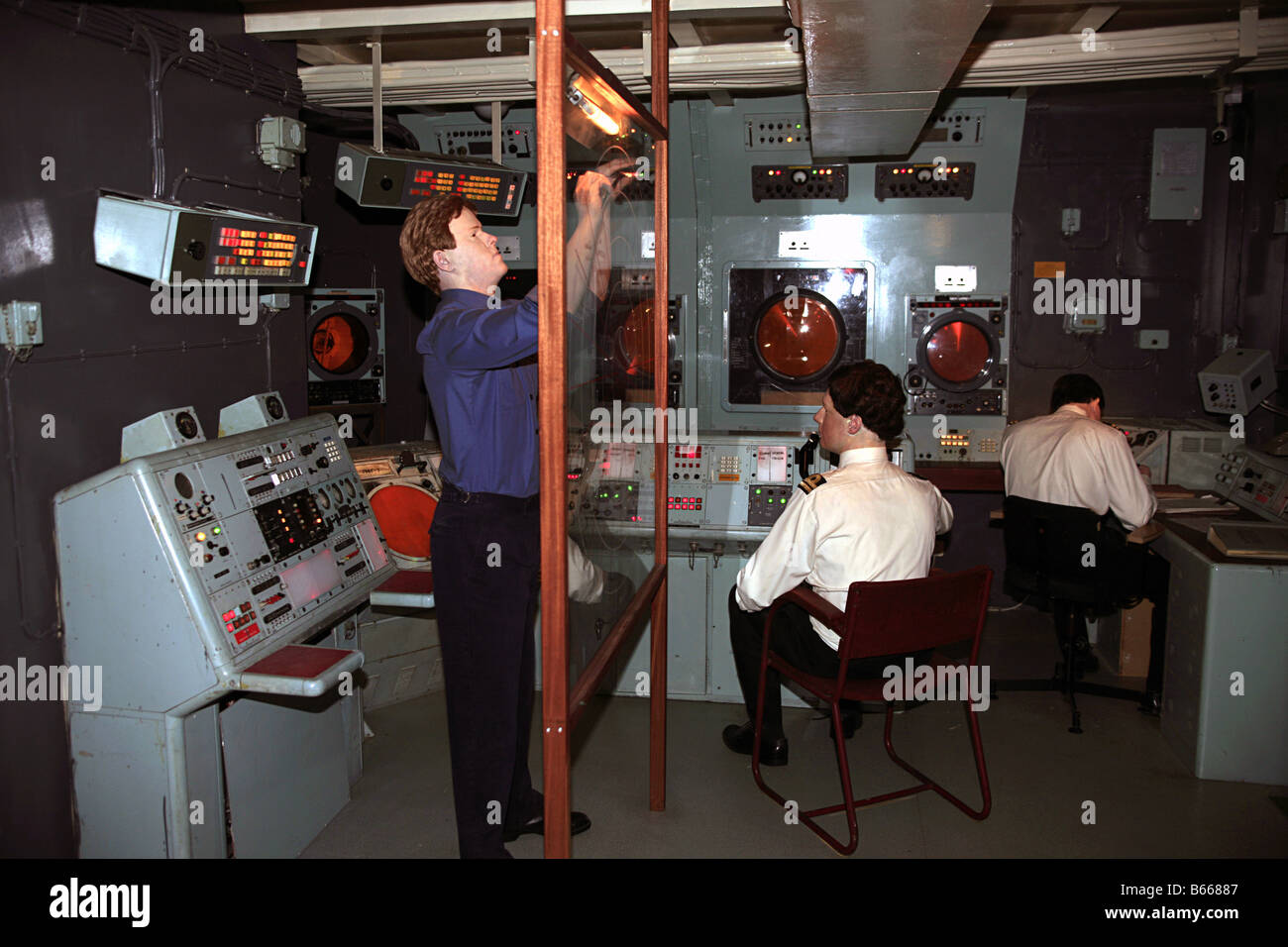 The Radar Plotting Room onboard the RN Aircraft Carrier R09 Ark Royal ...