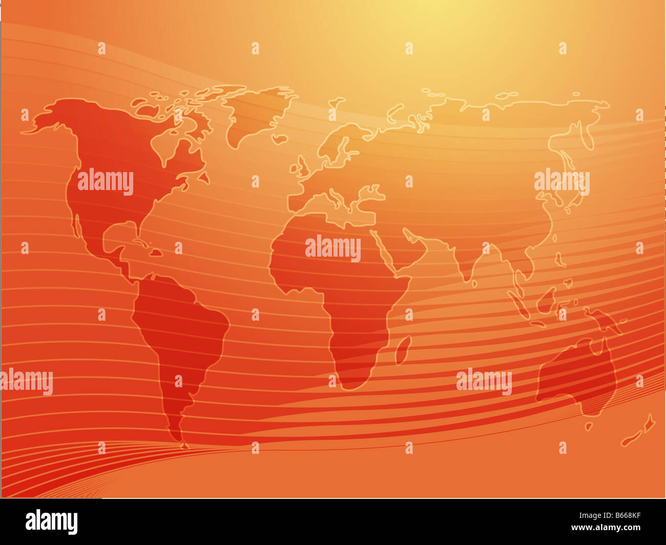 Map of the world illustration with wavy gradient curves Stock Photo - Alamy