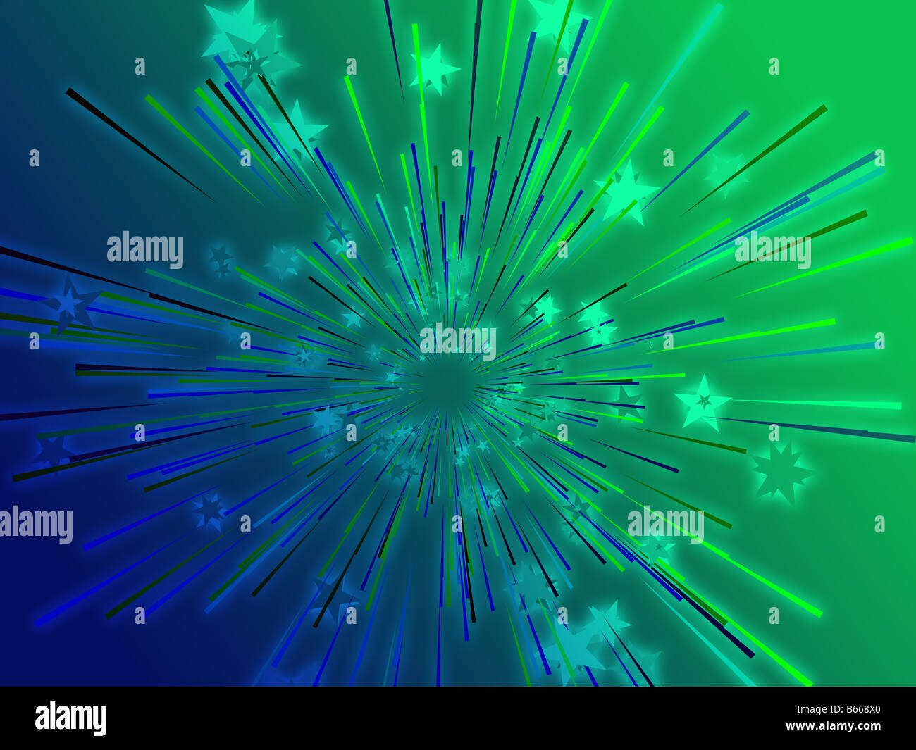 Central bursting explosion of dynamic flying stars abstract ...