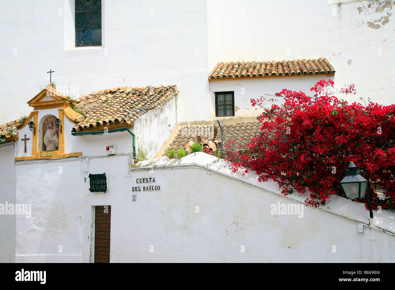 Typical street scene in Spain Stock Photo - Alamy