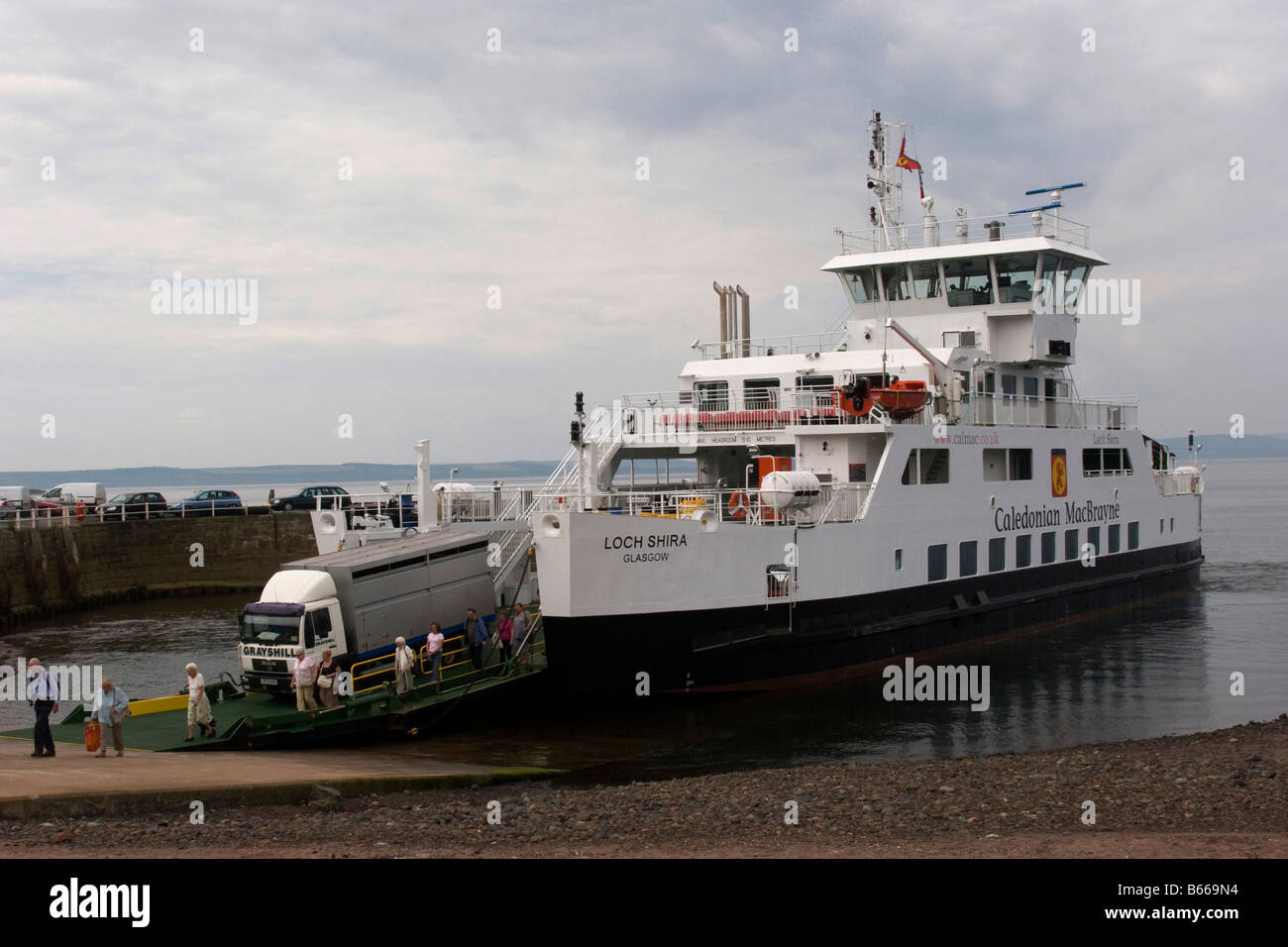 Caledonian MacBrayne ferry arriving at Largs from the Isle of Gigha ...