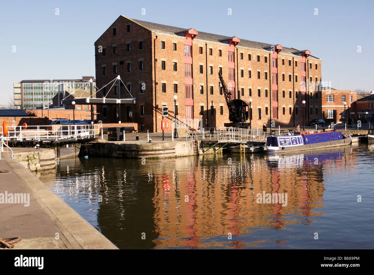 The Historic Docks, Gloucester Gloucestershire England. Reflections on ...