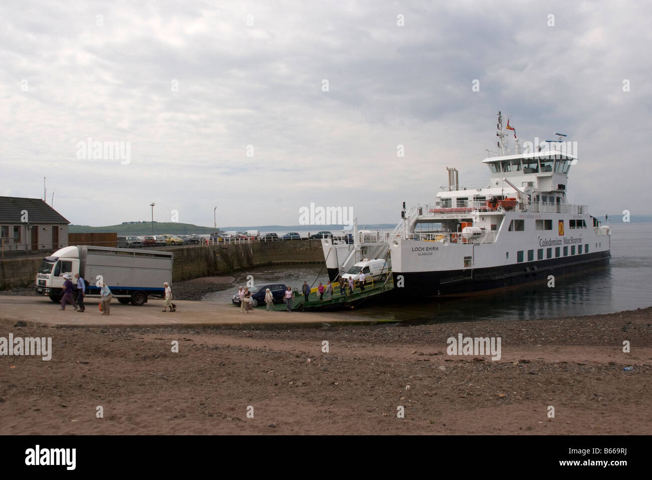 Caledonian MacBrayne ferry arriving at Largs from the Isle of Gigha ...