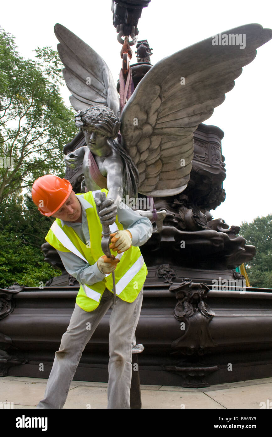 Return of restored statue Sefton Park Liverpool Stock Photo - Alamy
