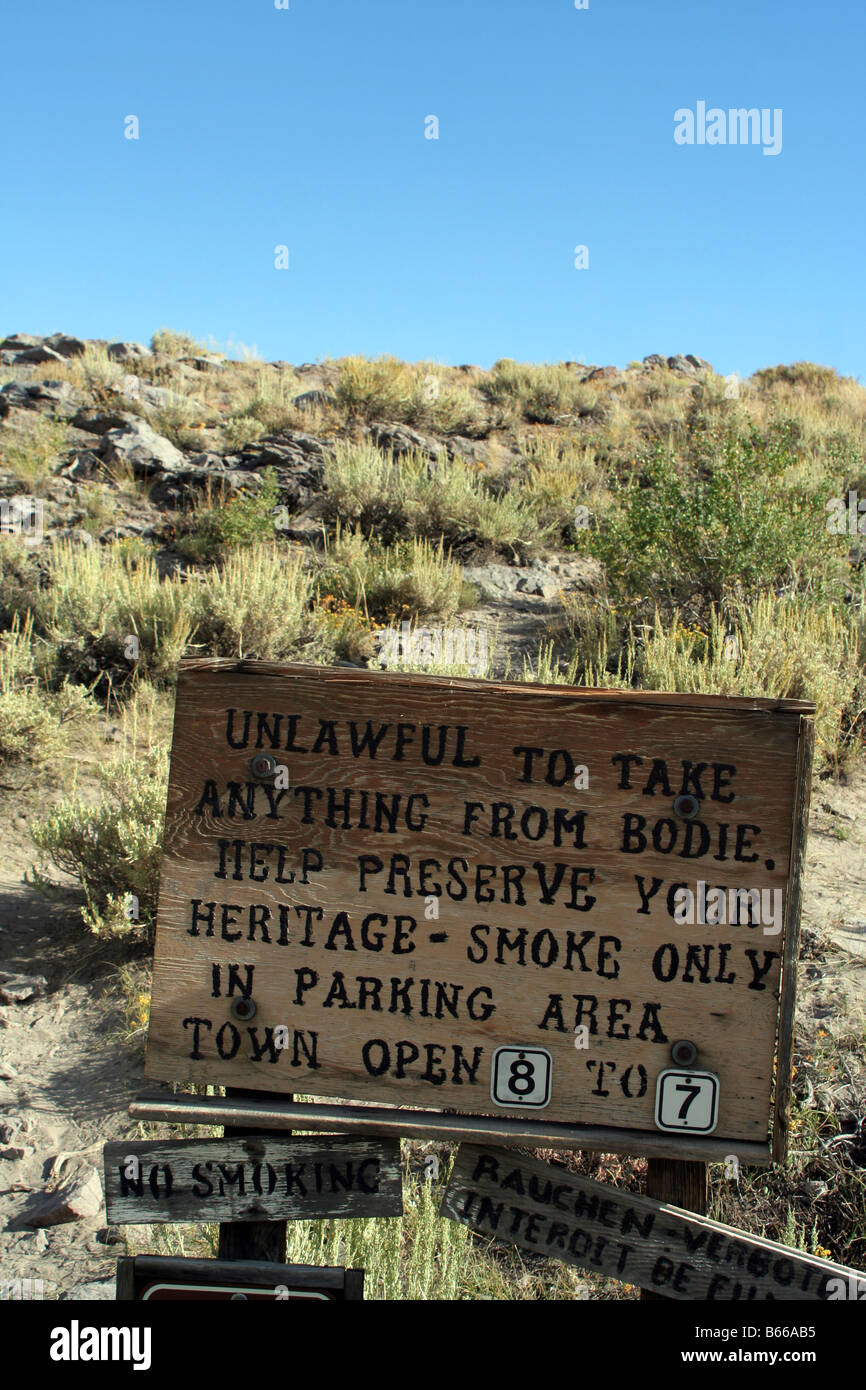 American sign notice bodie hi-res stock photography and images - Alamy
