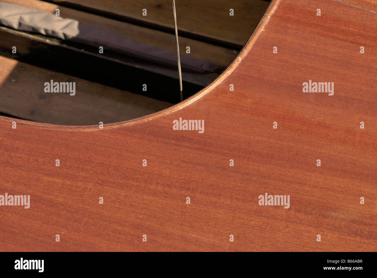 The iroko wooden case of yacht Stock Photo - Alamy