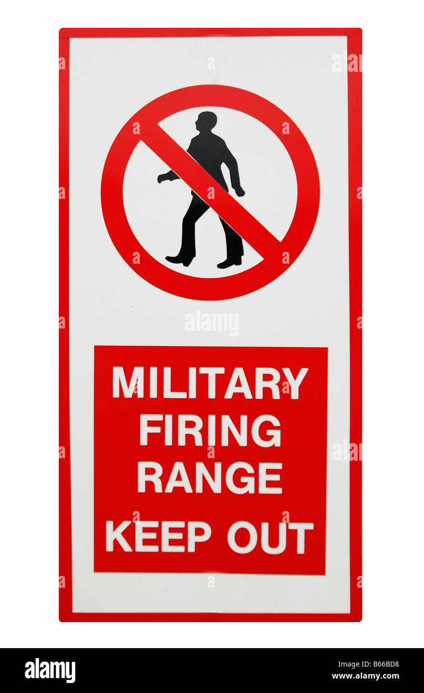 Military firing range warning sign Cut Out Stock Images & Pictures - Alamy