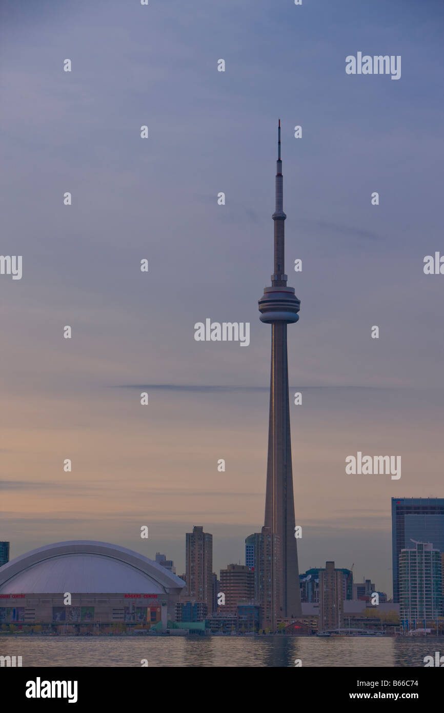 Toronto City Skyline seen at dusk from Centre Island, Toronto Islands ...