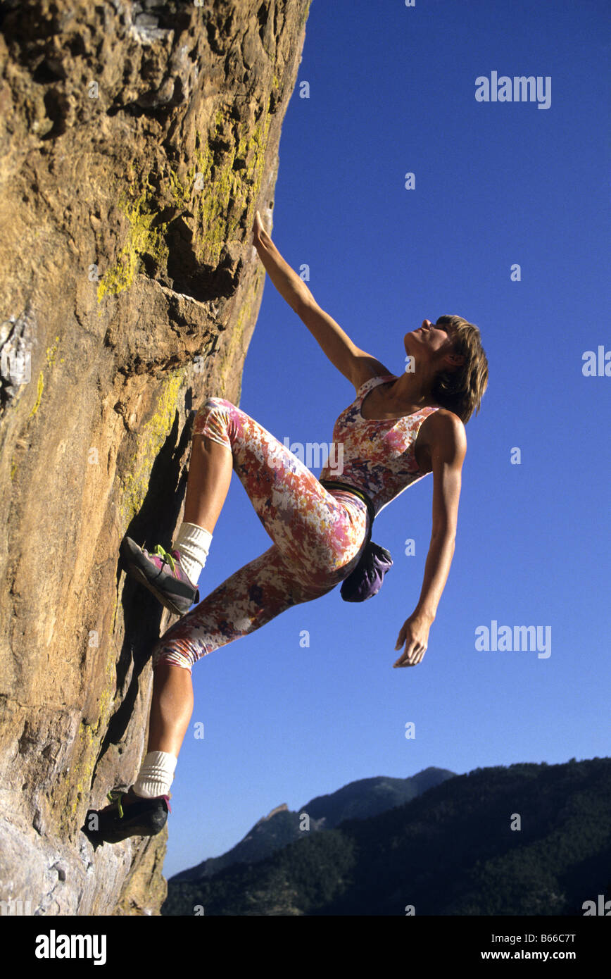 Female rock climber Stock Photo - Alamy