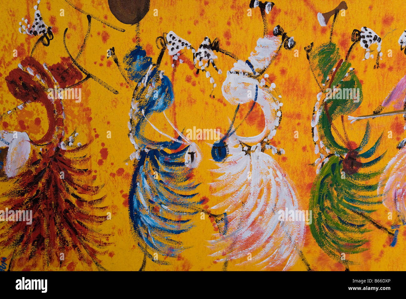 Colourful artwork displayed in Marrakech, Morocco Stock Photo - Alamy