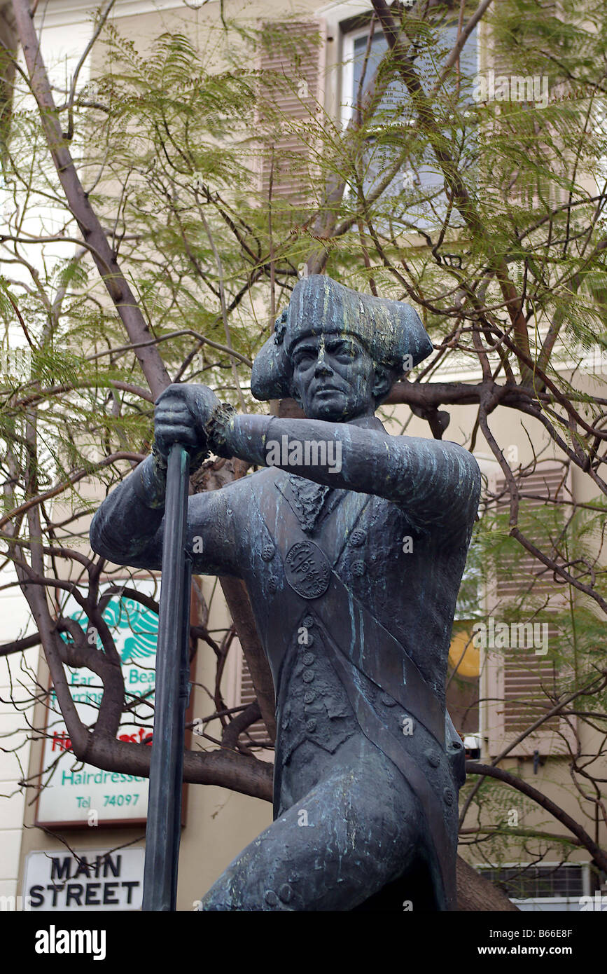 Statue of an infantryman in Main Street Gibraltar Stock Photo - Alamy