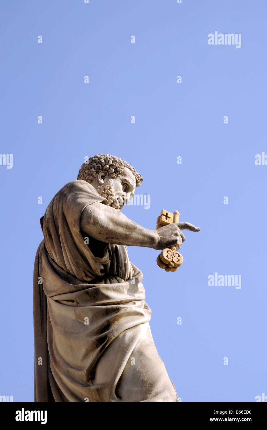 Statue of St Peter with the Papal Key St Peter's Basilica Rome Italy ...
