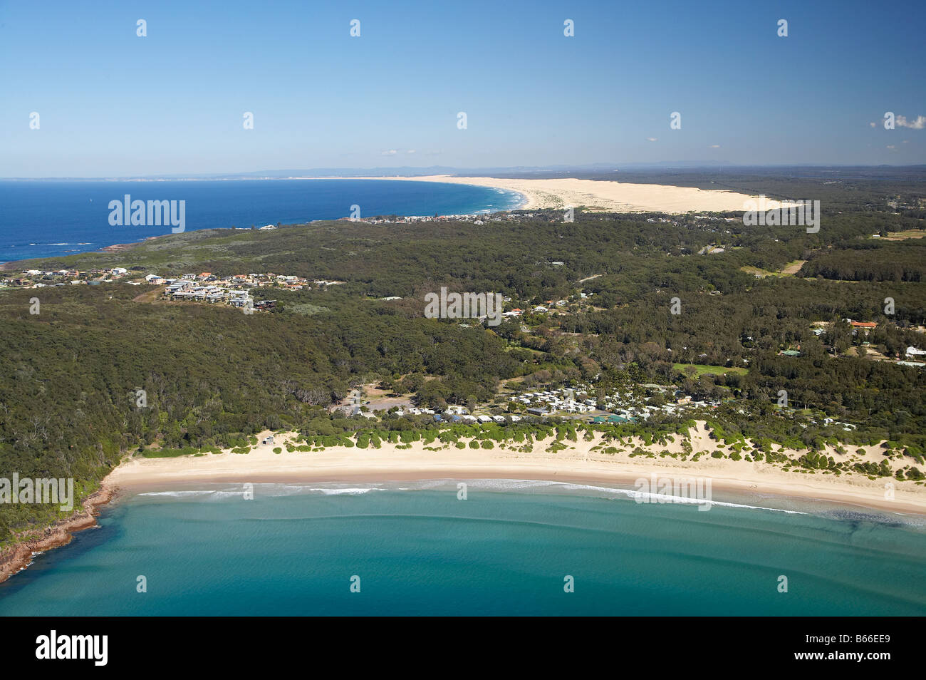 One Mile Beach Tomaree Peninsula New South Wales Australia aerial Stock ...