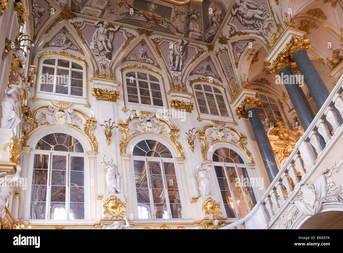 Main staircase Winter Palace Hermitage Museum St Petersburg Russia ...