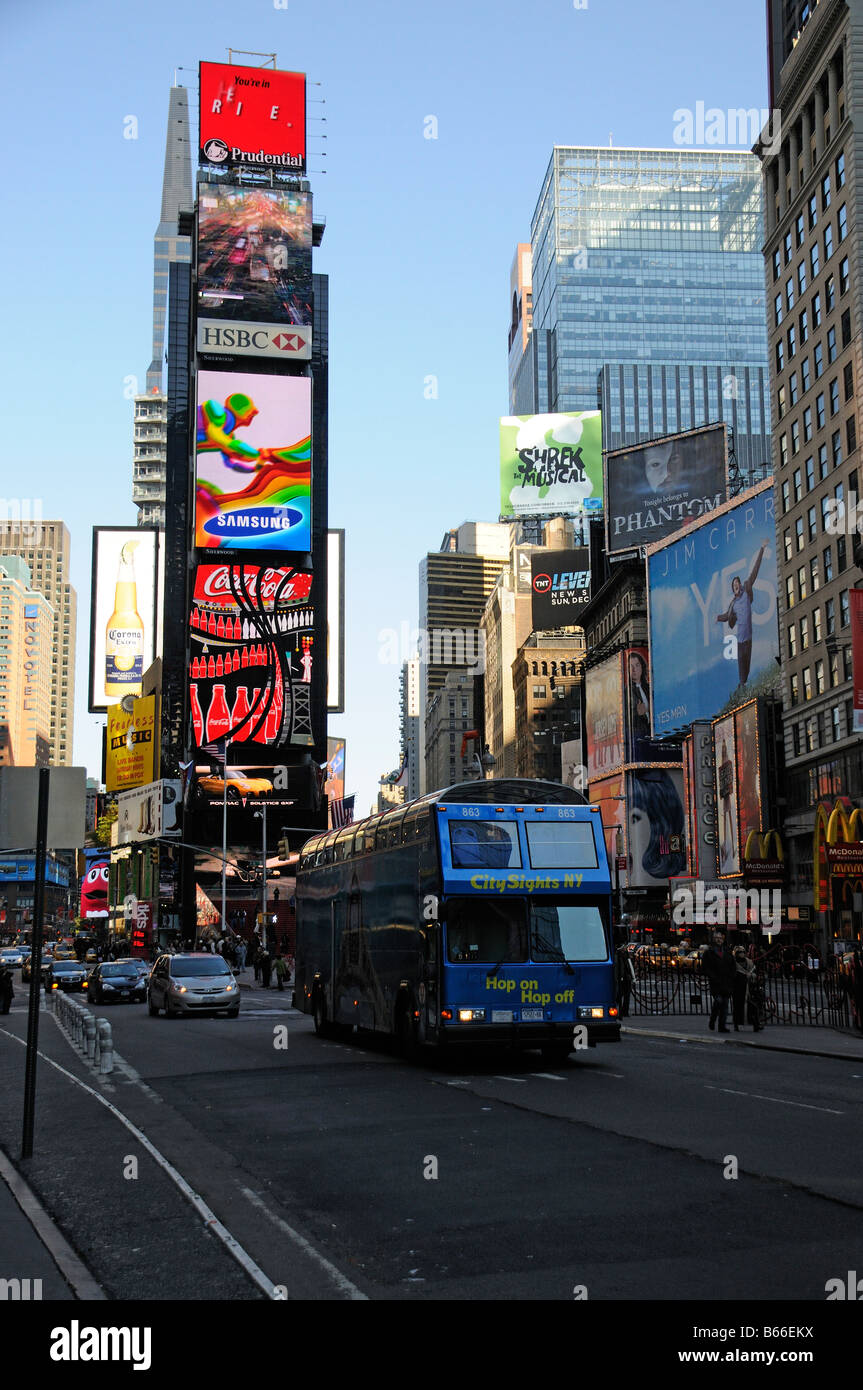 Broadway New York USA show advertising Stock Photo - Alamy