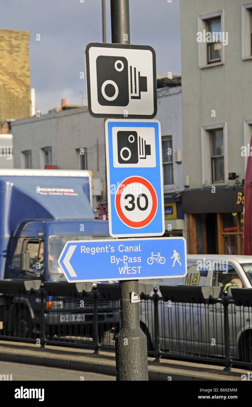 Road traffic signs Angel Islington London England UK Stock Photo - Alamy