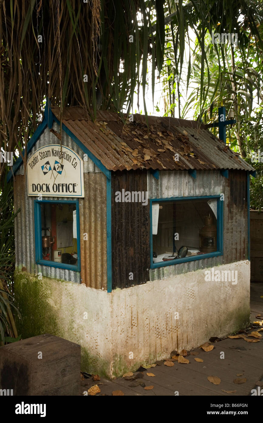 Reproduction of a dock office at the Eden Project Cornwall Stock Photo ...