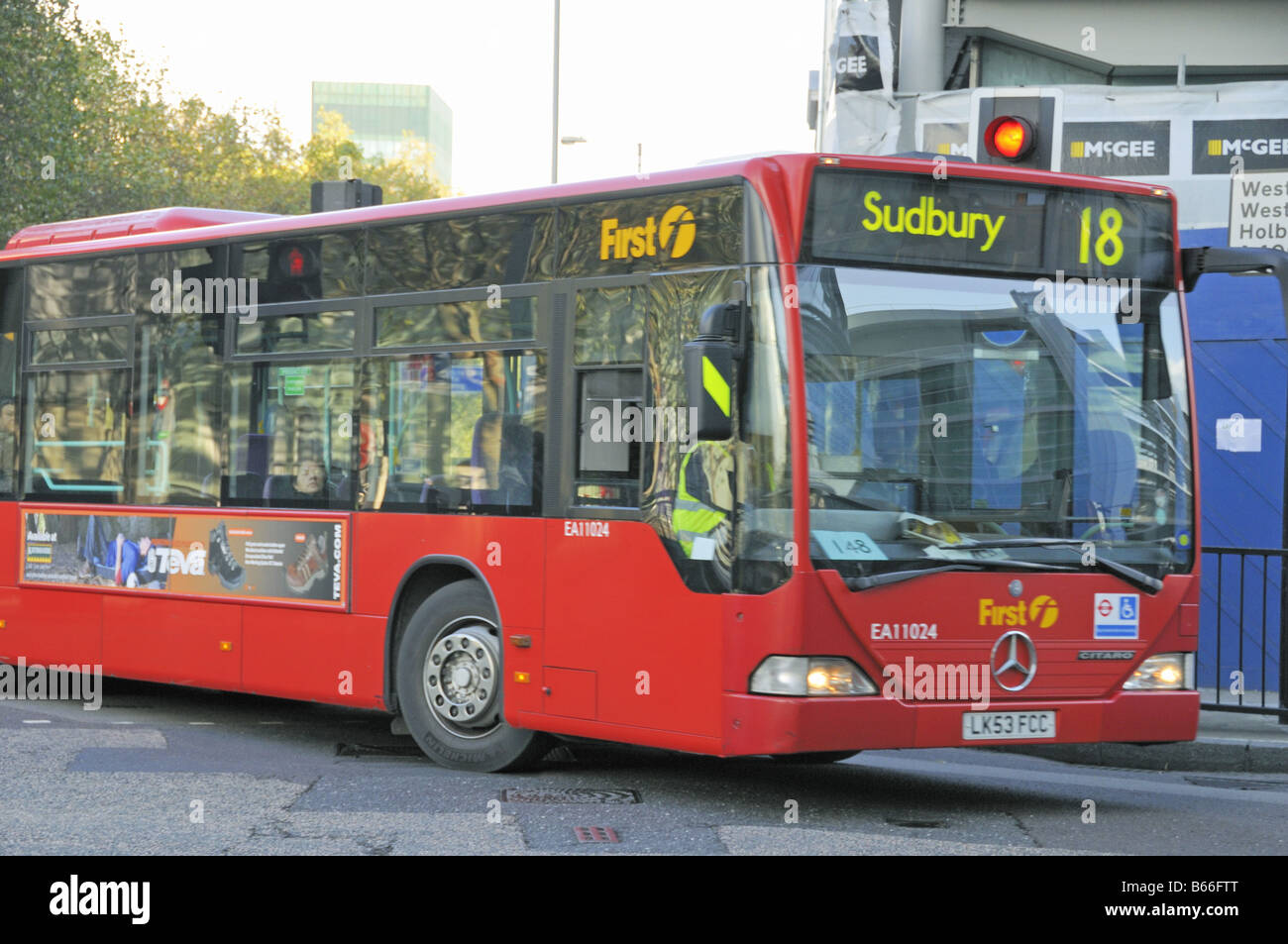 Bendybus turning Central London England UK Stock Photo - Alamy