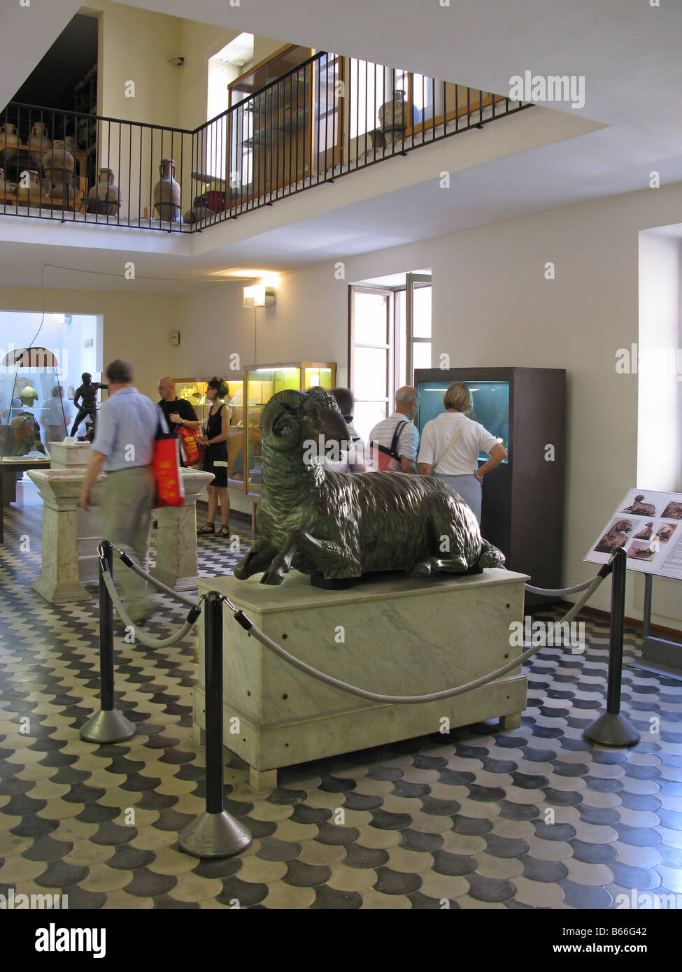 The Archaeological Museum, Palermo, Sicily showing the famous Roman ...